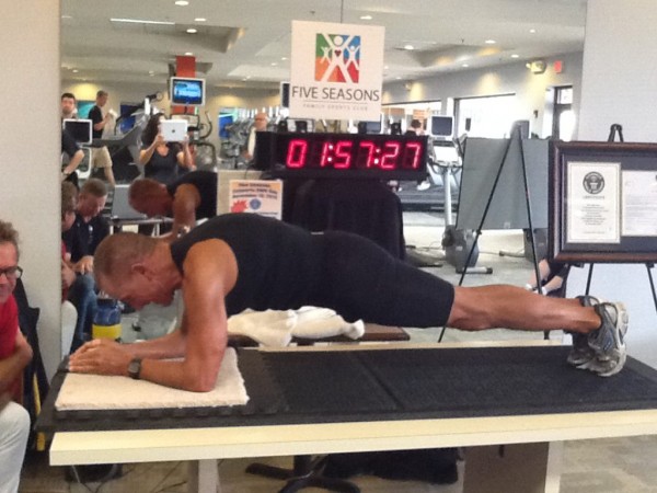 Guinness World Record Holder George Hood Performs 2-Hour Training Plank ...