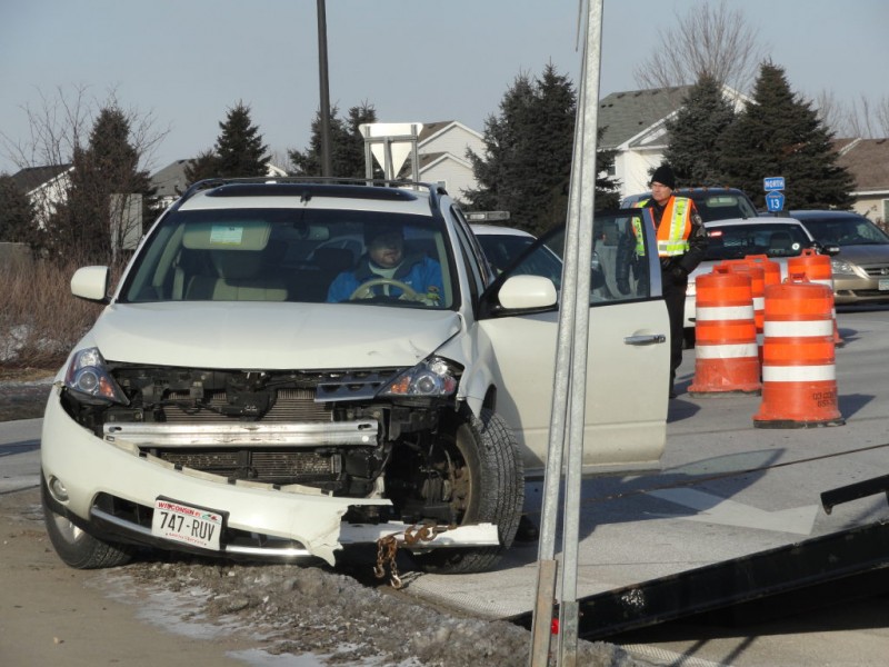 Crash at Radio Drive and Bailey Road Roundabout Turns Truck on Its Side ...